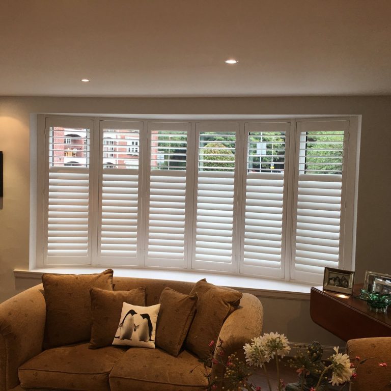 Full Height Curved Bay Window Shutters | Absolute Shutters